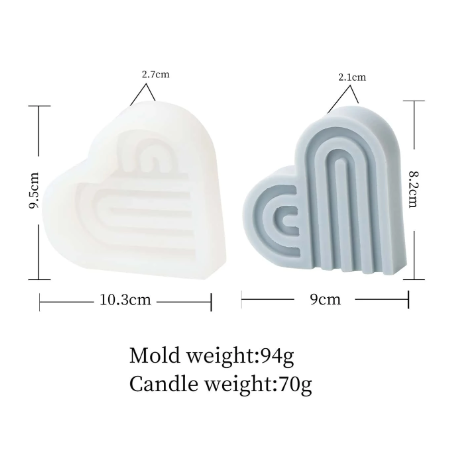 Molde silicon vela lineas corazon 9.5x10cm | ASIA MALL