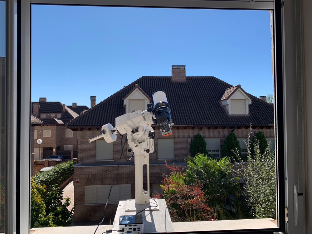 An astronomical observatory on a window ledge