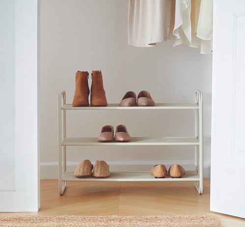 Squared Away™ 3-Tier Perforated Metal Shoe Rack | Real Home