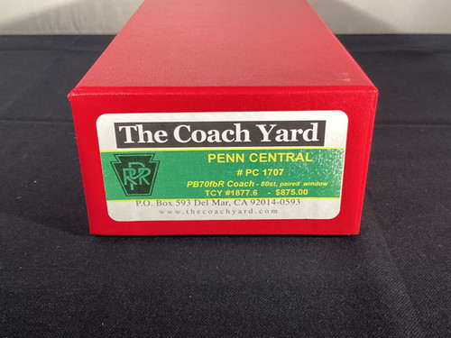 TCY PENN CENTRAL #PC 1707 PB70FBR COACH 80ST PAIRED WINDOW #1877.6 HO ...