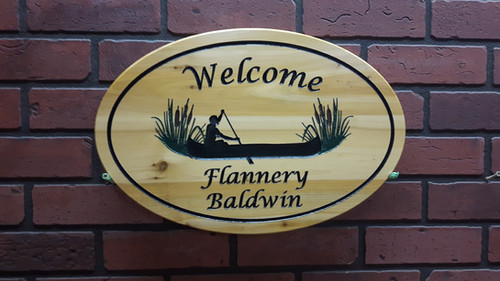 Welcome Canoe Sign | Wooden Cottage Signs