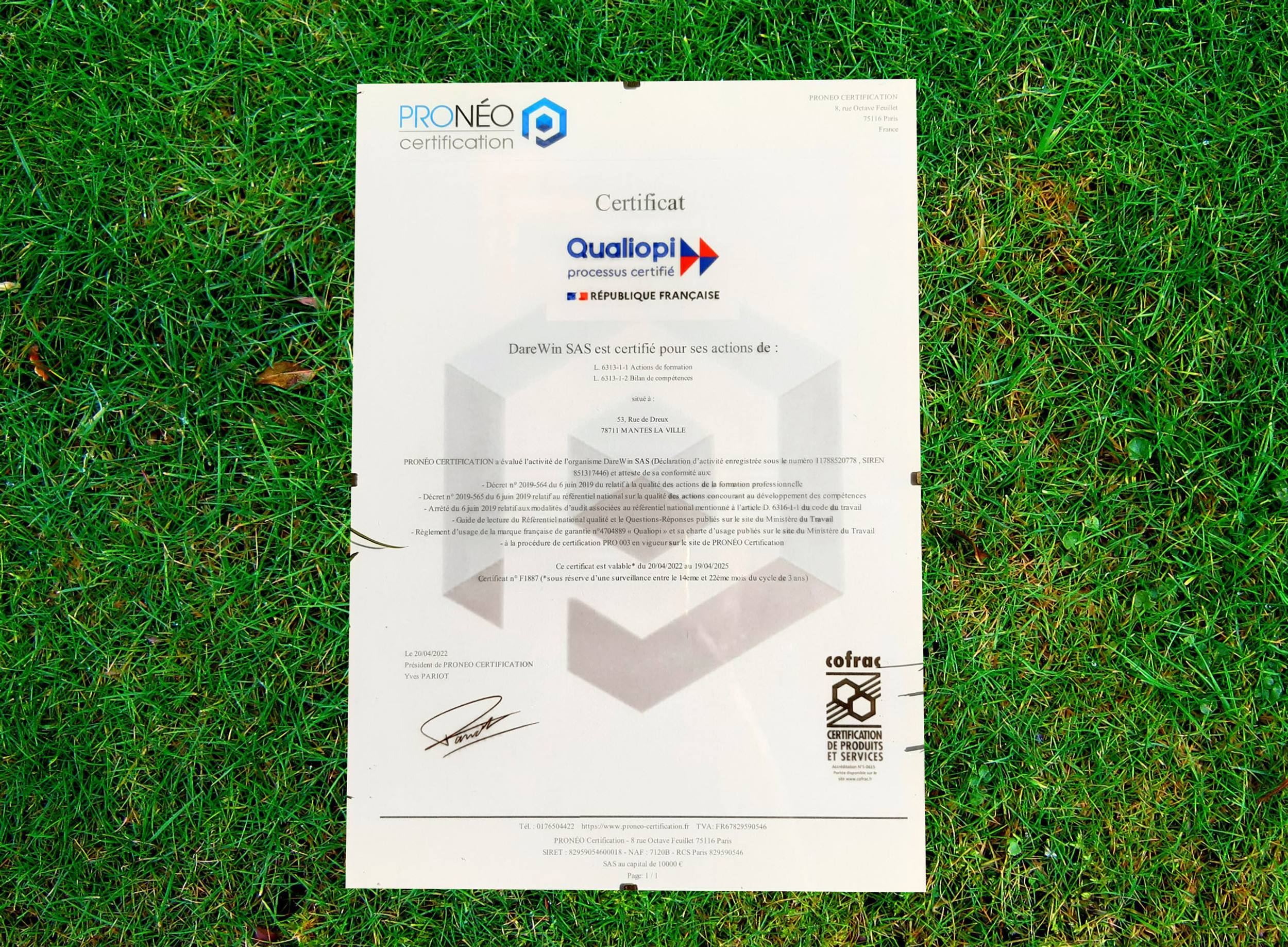 DareWin est officiellement certifié Qualiopi