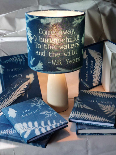 Cyanotype Printed Poetry Lampshades | Mysite
