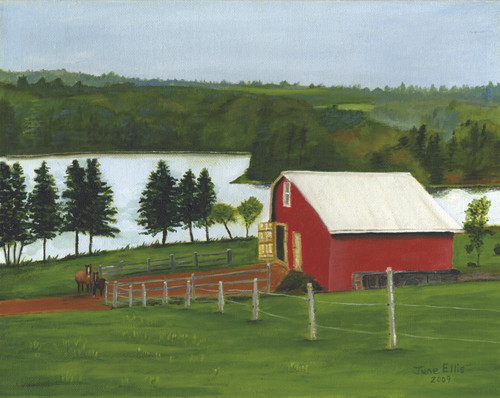 Red Barn (original given as fundraiser) | June Ellis Artist