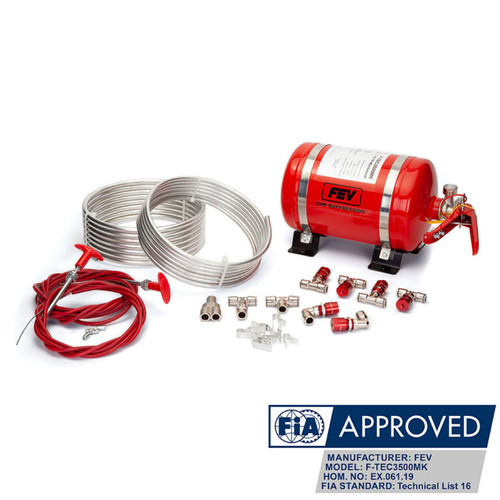 FEV 3.5L MECHANICAL PLUMBED-IN FOAM FIA RACE CAR FIRE EXTINGUISHER KIT ...