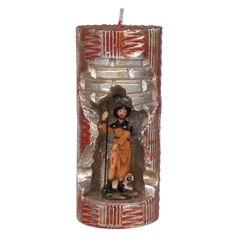 São Roque na Vela Gruta 07x16cm | Rossoni Velas