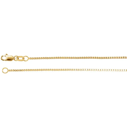 14K Gold 1 mm Box Chain | J&M Jewelry