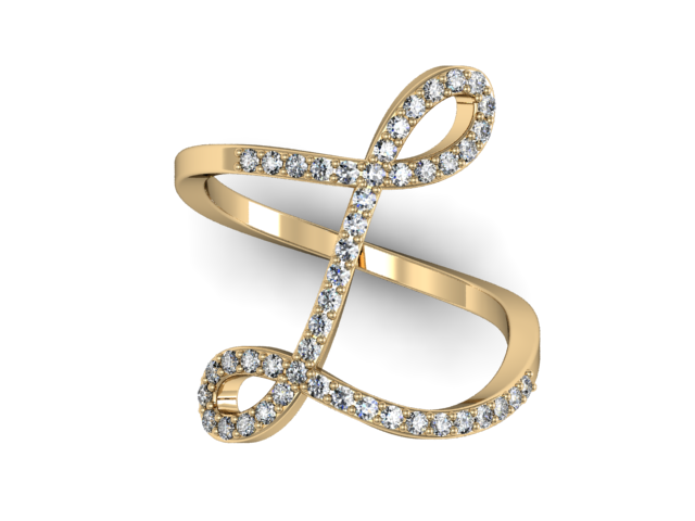 L Initial Gold & Diamond Ring | J&M Jewelry