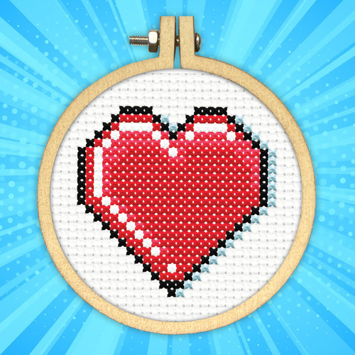 MINI POP HEART - Modern Cross Stitch Kit | Pop Stitch Australia