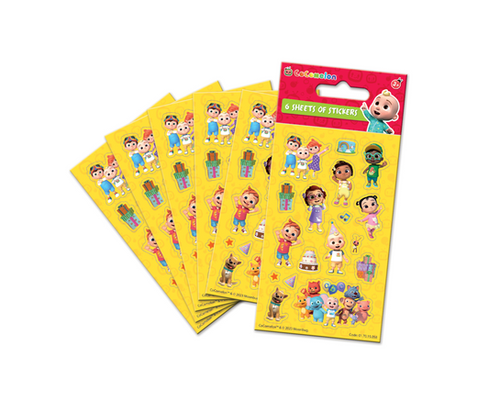 Cocomelon Sticker Sheets (1 Pack/6 Sheets) | TheOnlinePartyShop