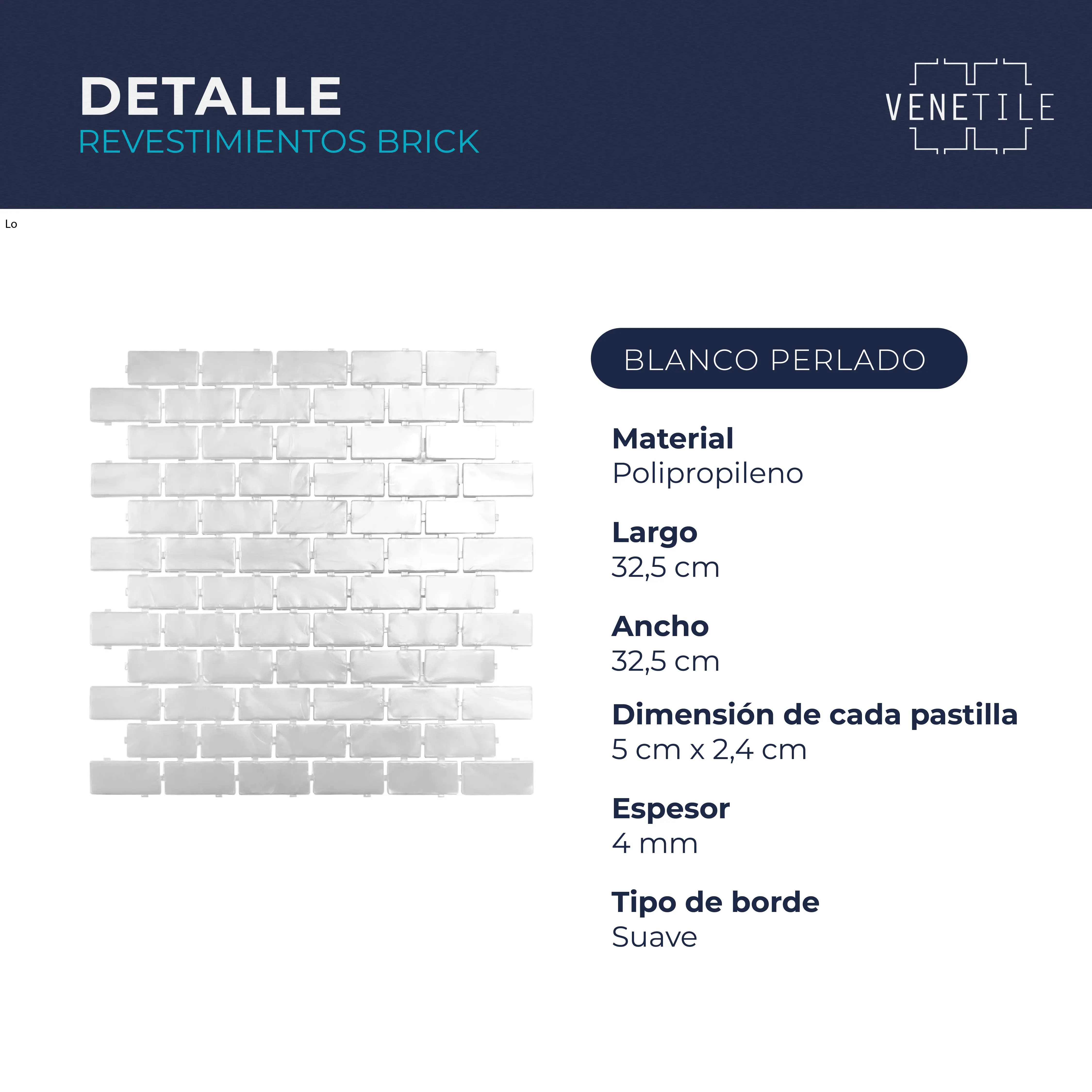 Brick Blanco Perlado 1 m2 | VeneTile