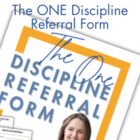 The ONE Discipline Referral Form | Mooiman Consulting