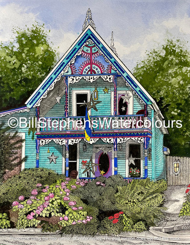 Painted Ladies of Grimsby - Teal | Bill Stephens Art