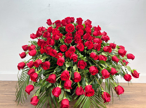 EXTRA LARGE CASKET - RED ROSES | Anthi
