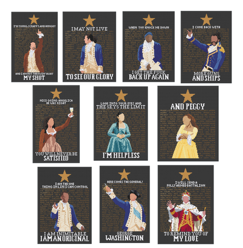 Hamilton Act 1 - 10 Pack - PDF Cross Stitch Pattern | Taylor and Cromwell