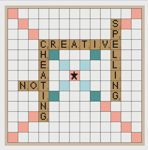 Not Cheating - Scrabble - PDF Cross Stitch Patt | Taylor and Cromwell