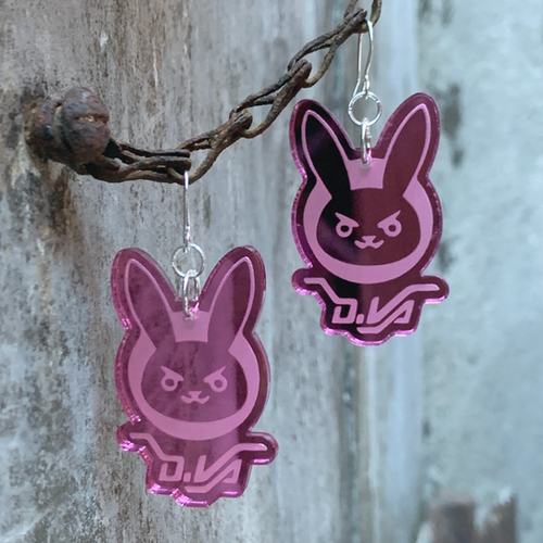 Pink Overwatch D.Va Earrings | Missy Bosch Studio