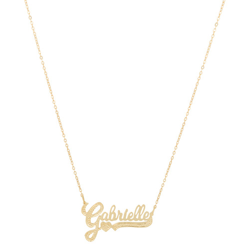 The Varsity Heart Nameplate | West Angel Jewelry