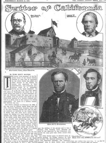 California Gold Rush stories John Sutter James W. Marshall Samuel Brannan and Brigham Young