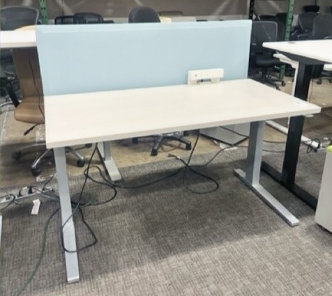 Height Adjustable Desk with Privacy Screen | Jamesville Furniture