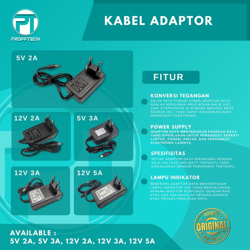 Adaptor 5 Volt 2 Ampere Original Profftech | ProffTech