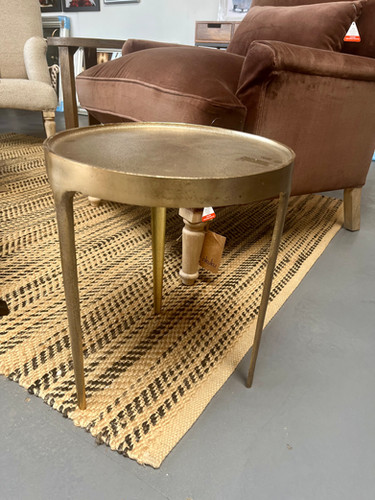 Nkuku Rohia Cast Metal Side Table-Brass Small | Showy