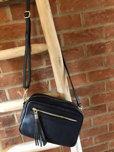 Leather Camera Bag - Black | Frippery