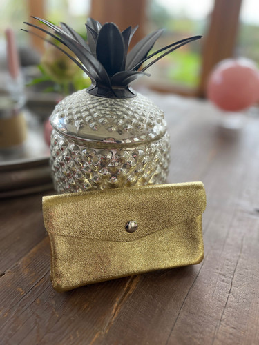 Metallic Leather Purse - Gold | Frippery