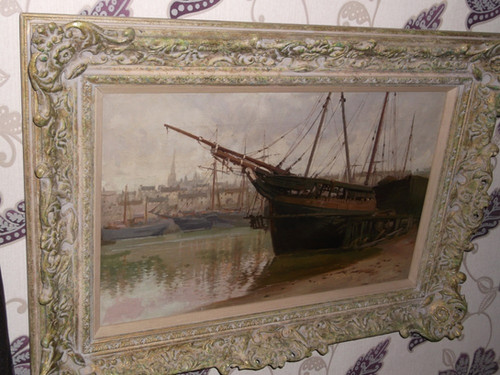 Shipping in Peel harbour by Julius Hare | artandarms