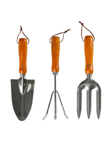 PTO08-Stainless steel & solid wood Planting Tools Set | SeedStoreHK