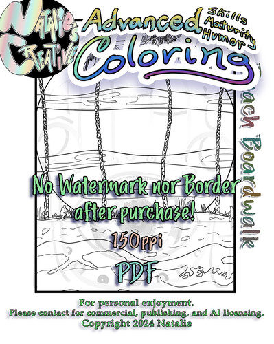 Beach Boardwalk Coloring Page Natalie | Natalie's Creative