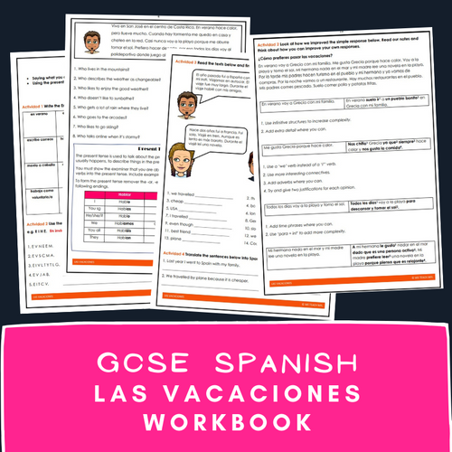 GCSE Las Vacaciones Workbook | We Teach MFL