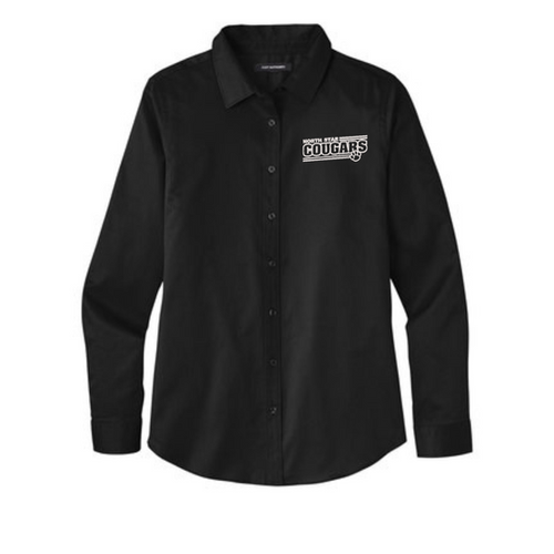 Men's Embroidered Black Button Up Shirt | SSP