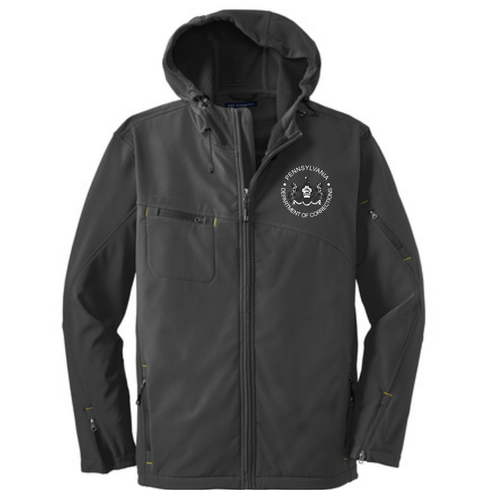 "Embroidered" Hooded Softshell Textured Jacket (D1 SCI Sale Winter 24 ...