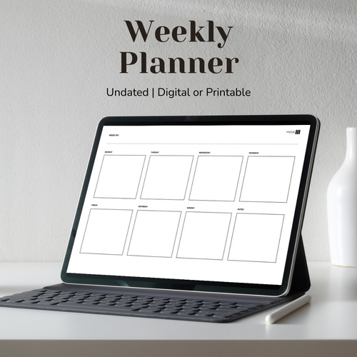 Digital Weekly Planner | Printable Weekly Planner | Single Sheet Weekly ...