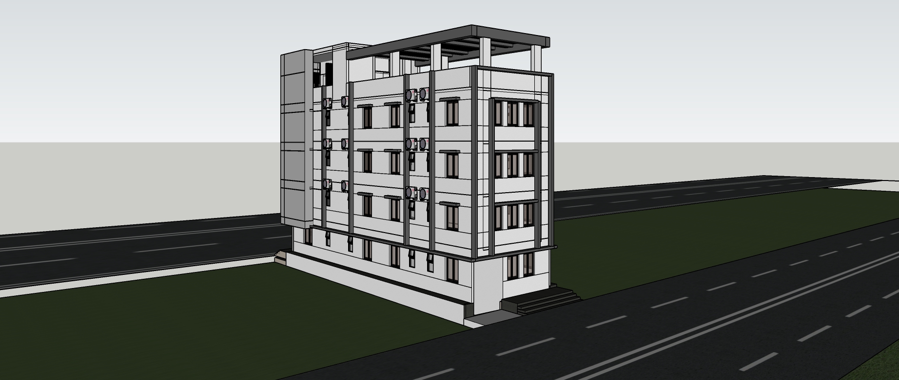 Modern Grey ACP Panel Building Facade | ArchiVinci | 36268