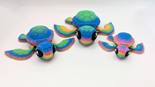 Sea Turtle 3D Printed Fidget Toy & Keyring - UK Made | Draigon Toys