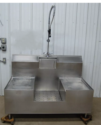 142-1138 56" Stainless Steel Dump Sink Table | mainsite