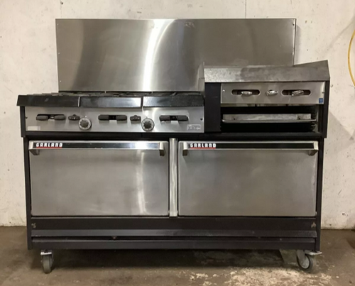 152-0708 Garland G60 Natural Gas 6 Burner Stove w 24 Inch Flat Top | GES
