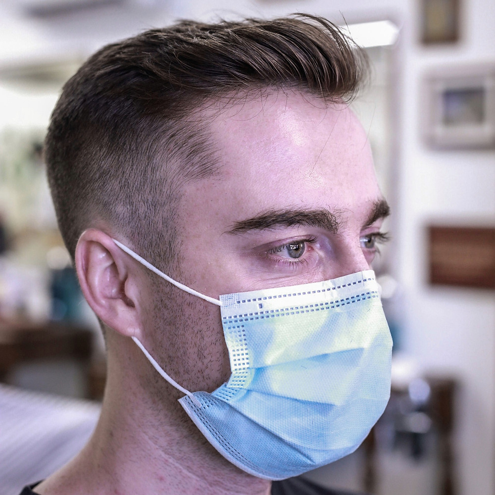 "Natural Half Skin Fade Side Part"