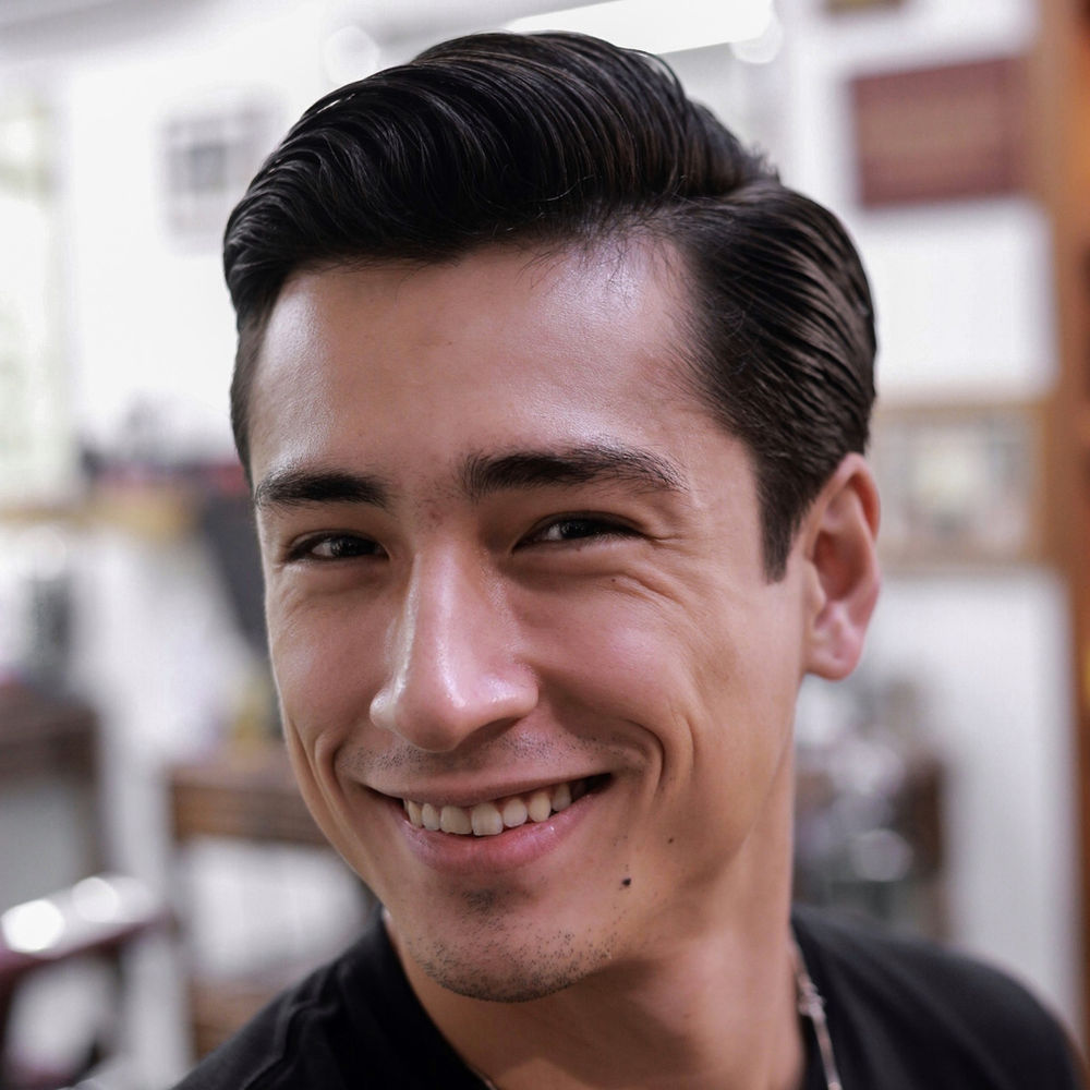 "Side Part with Long Trim"