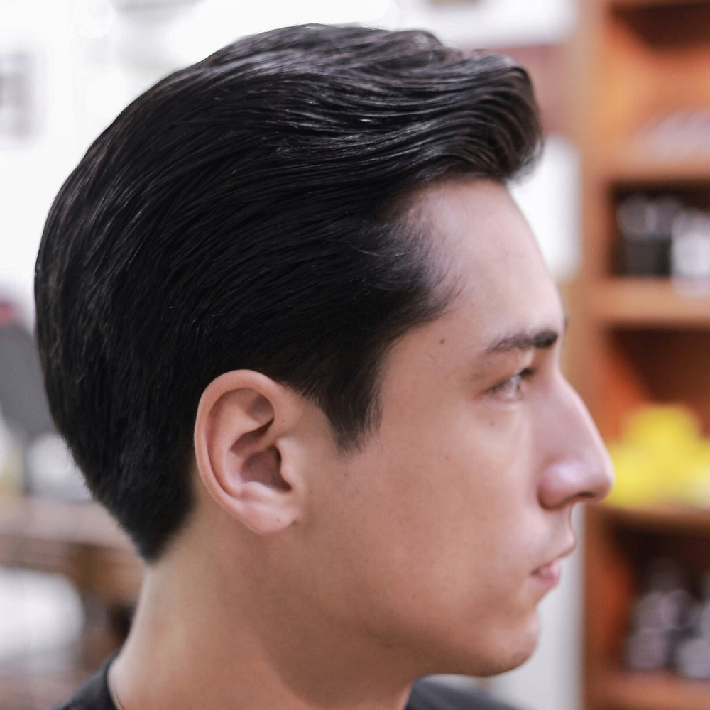 "Side Part with Long Trim"