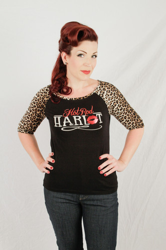 HRH Leopard Baseball Tee | hotrodharlot