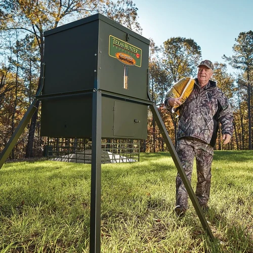 Texas Hunter Stand and Fill 300 lb. Trophy Deer Feeder with 4' Legs ...