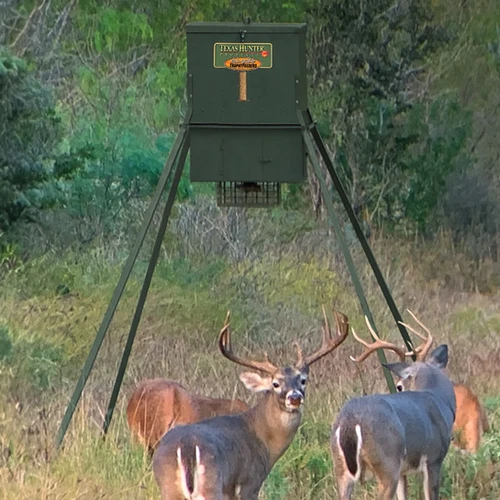 Texas Hunter 300 lb. Trophy Deer Feeder with 8' Legs | Premium Feeds