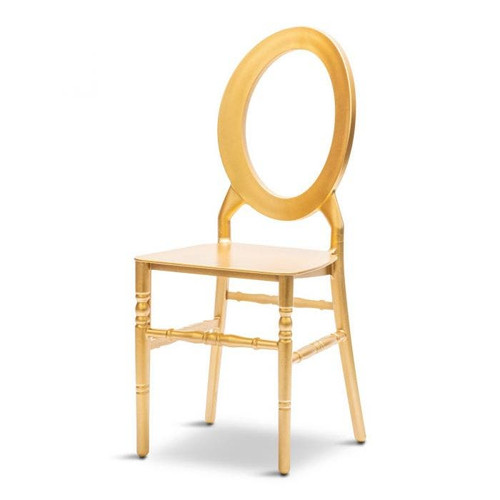 CHAIR, OVAL OPEN BACK GOLD | k-one