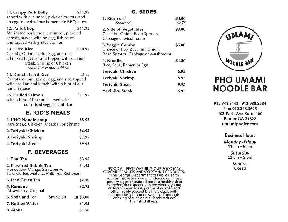 Menu | Umami