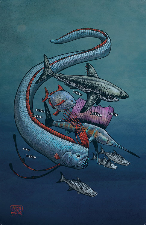 Art Print - Oarfish and Friends | cottoncrustacean