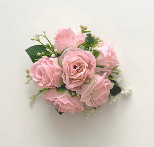 Mini Pale Pink Rose Spray Wrist Corsage