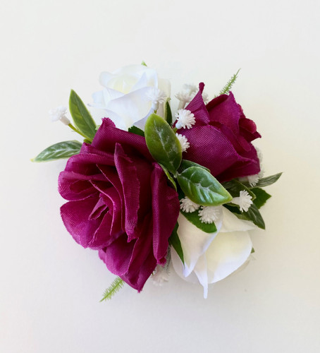 Floret Designs: Silk Magenta Rose Wrist Corsage for School Ball